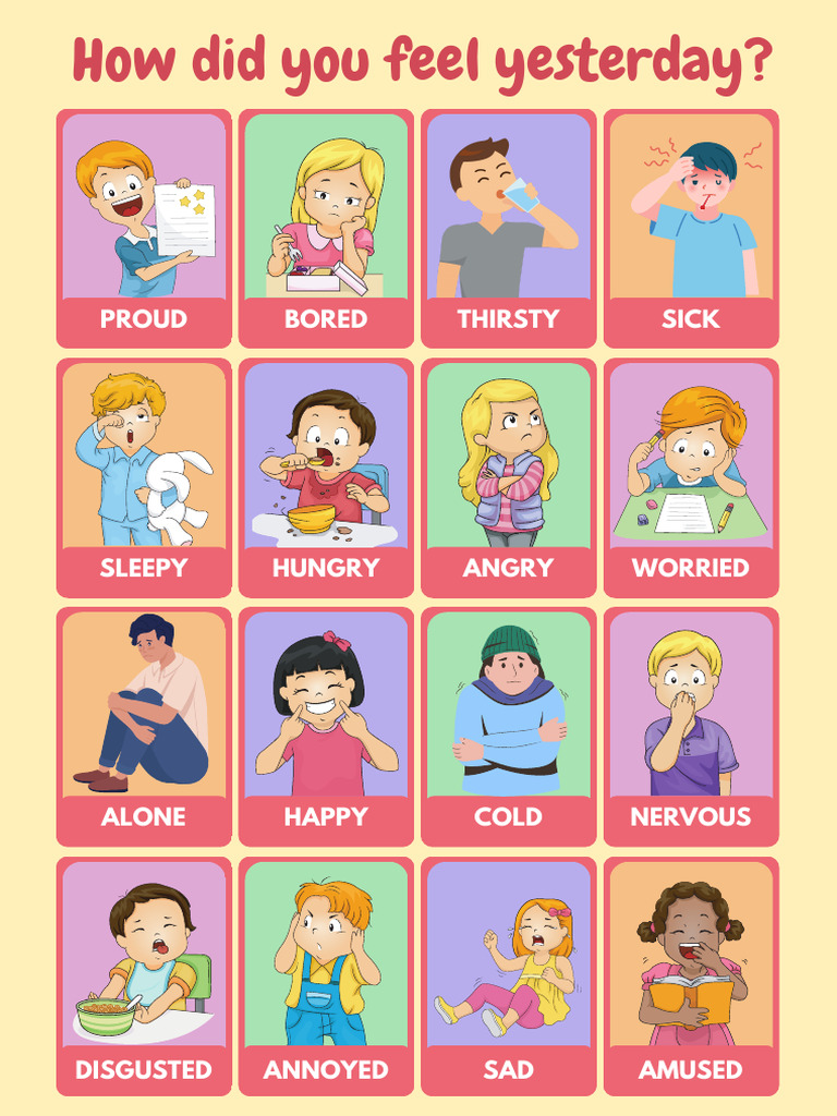 Colourful Pastel Kids Feelings & Emotions Poster PDF | PDF