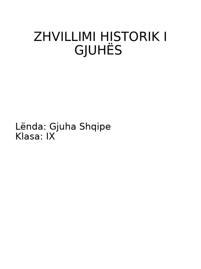 Zhvillimi Historik I Gjuhës | PDF