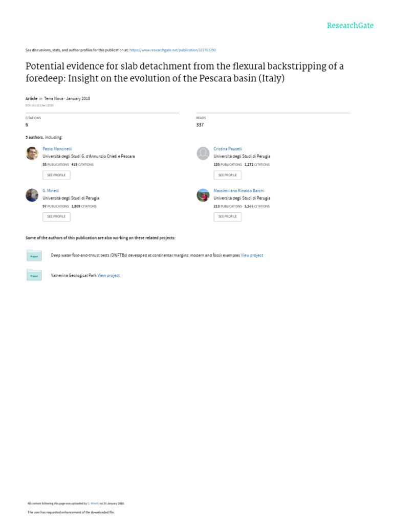Mancinelli Et Al-2018-Terra Nova | PDF | Sedimentary Basin | Geology