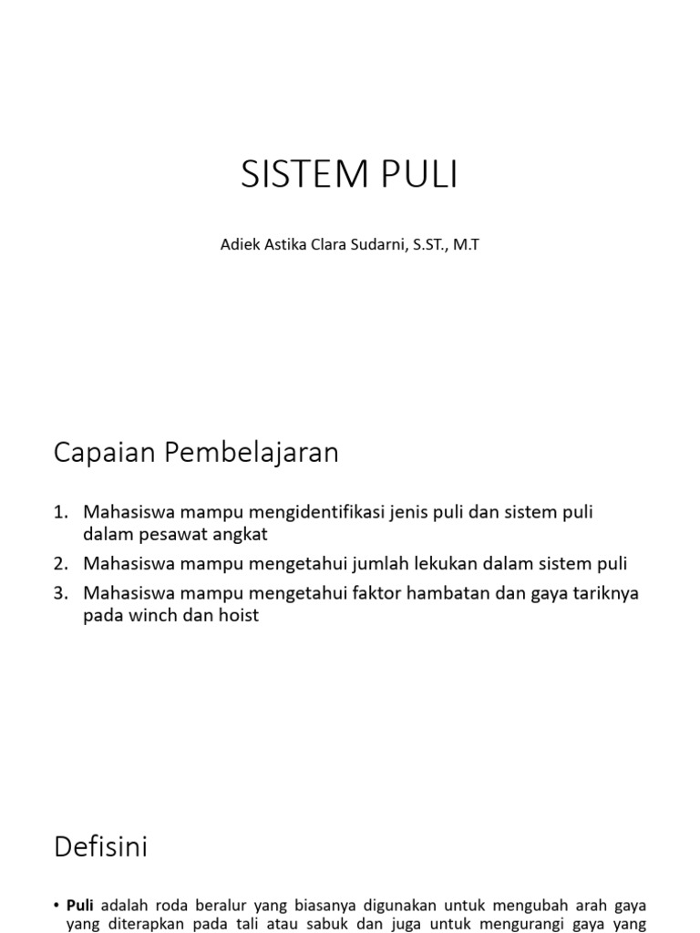 Sistem Puli | PDF | Teknologi & Rekayasa