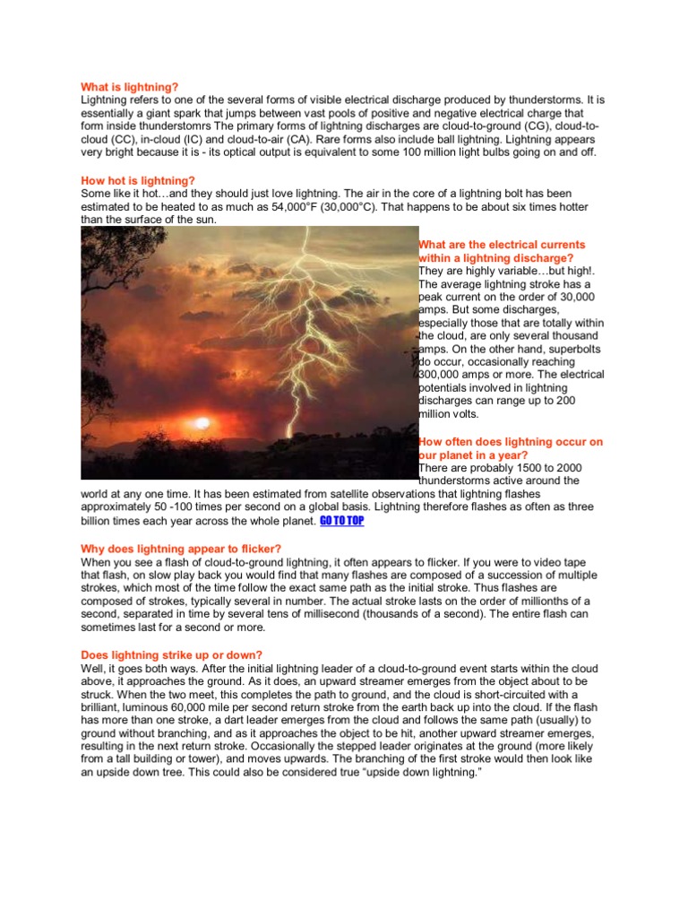 FAQs About Lightning | PDF | Lightning | Weather