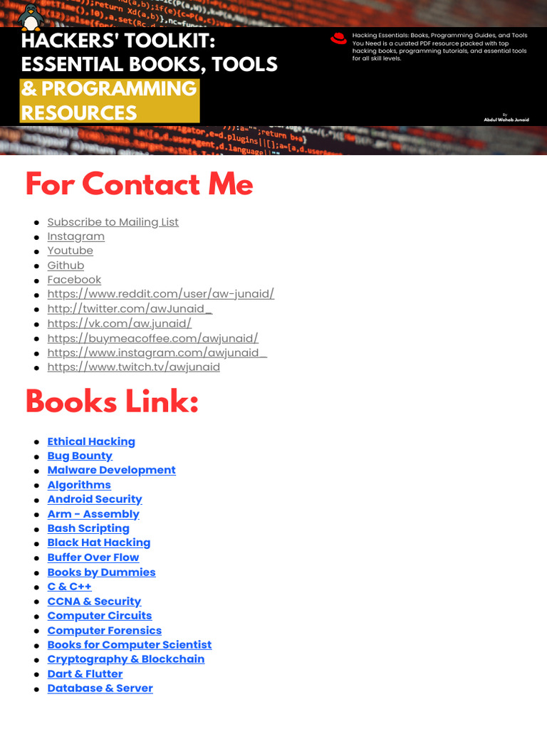 Essential Books Tools Pdf Penetration Test Computer Network