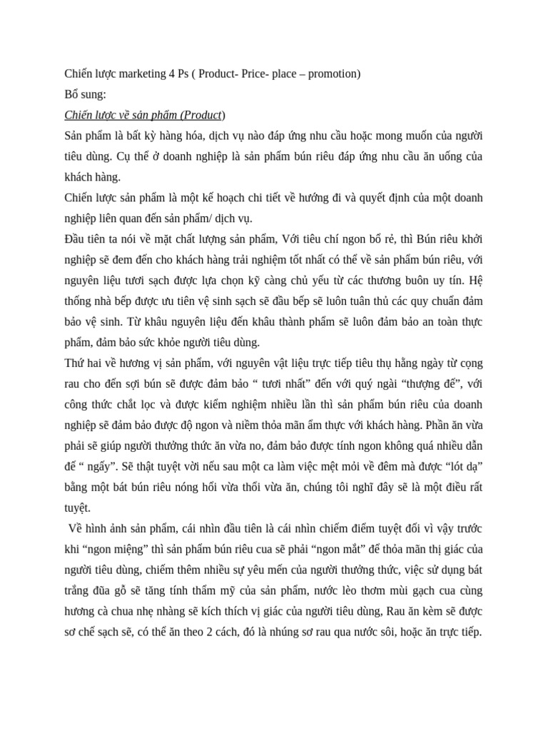 Chiến lược marketing 4 Ps | PDF
