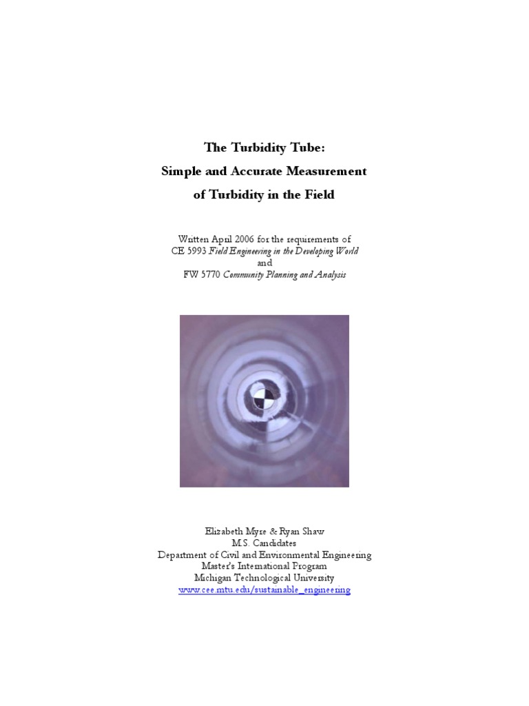 Turbidity Tube: Field Measurement Guide | PDF | Transparent Materials ...