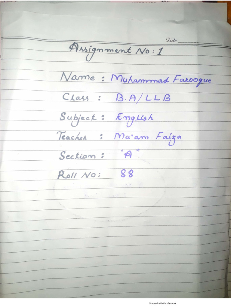 Assignment Muhammad Farooq Roll No | PDF