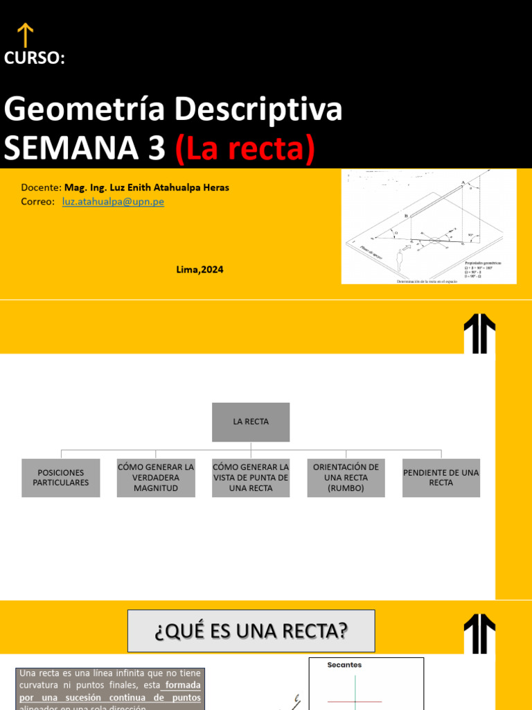 Geometría descriptiva_S03 (parte 2)-LA RECTA | PDF | Pendiente | Perpendicular
