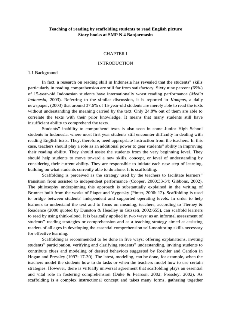 Teaching Reading by Using Picture Storybook at SMP N 4 Banjarmasin ...