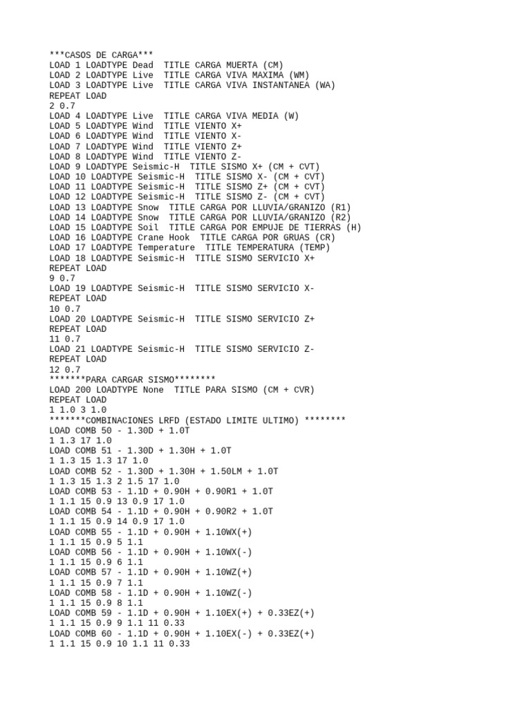 Load Cases and Combinations | PDF