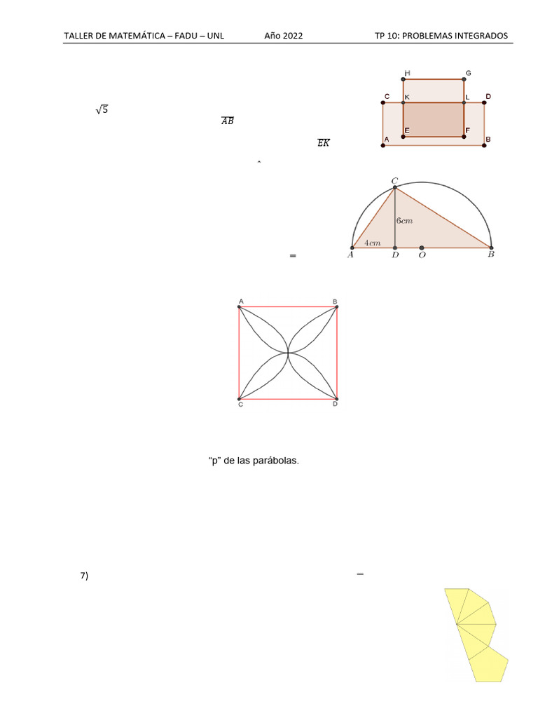 TP 10 - Problemas Integrados - 2022 - Diseños | PDF | Triángulo | Rectángulo