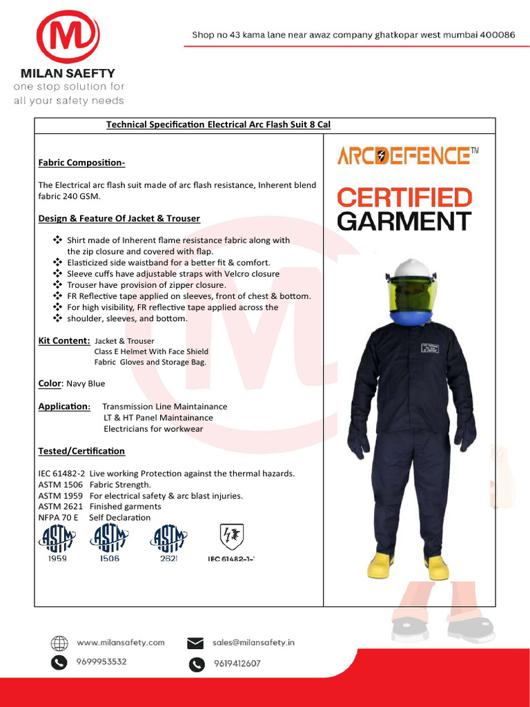 Electrical Arc Flash Suit Guide | PDF | Textiles | Fashion