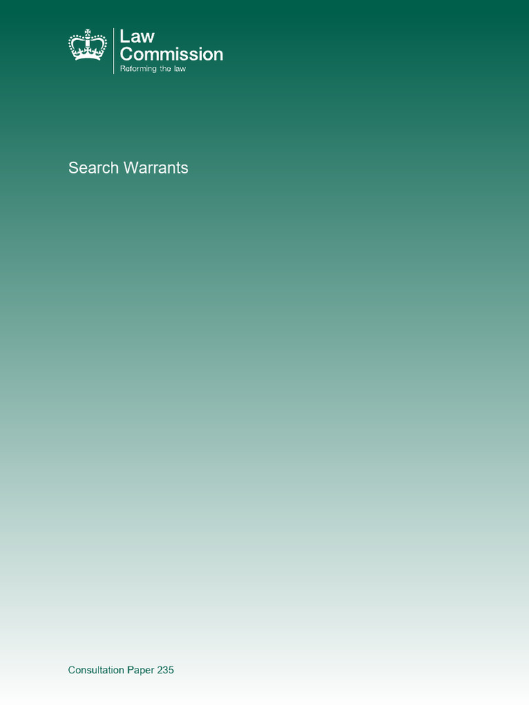 Law Commission Search Warrants CP235 | PDF | Search Warrant | Search ...