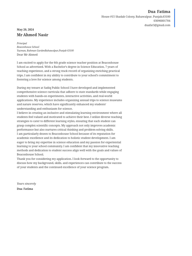 Untitled Cover Letter | PDF