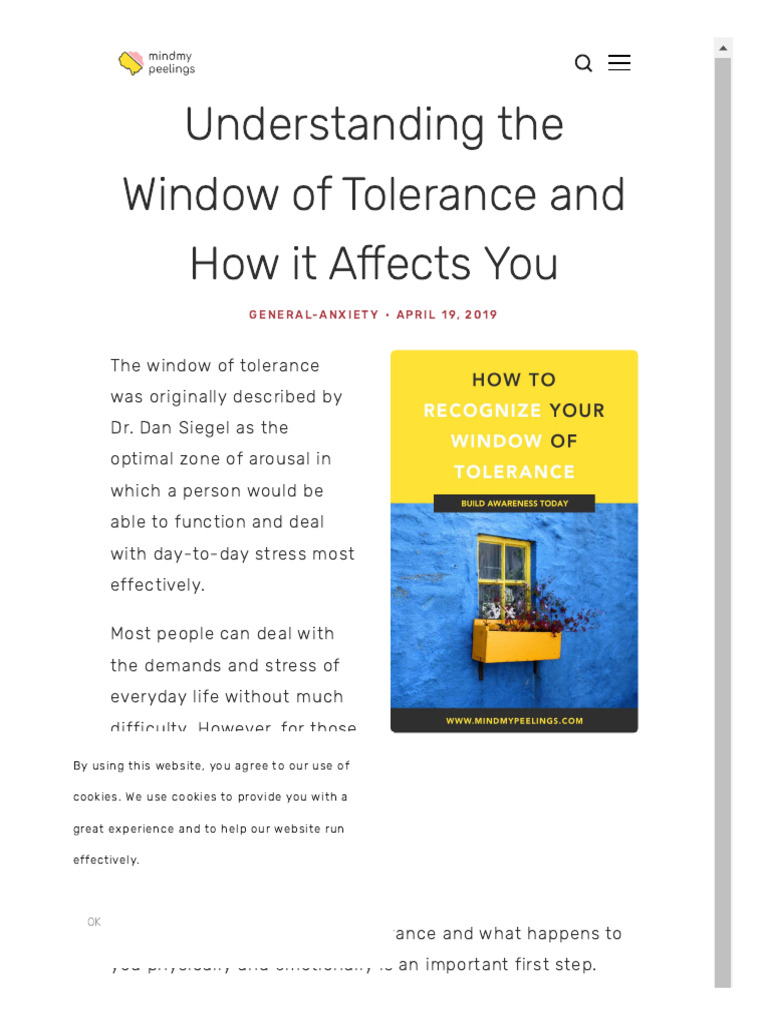 Understanding Your Window of Tolerance | PDF | Psychological Trauma ...