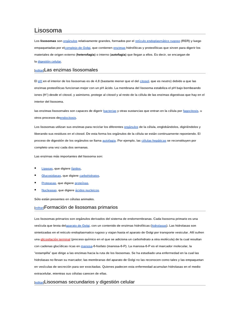 Lisosoma | PDF | Lisosoma | Bioquímica Lisosoma | PDF | Lisosoma | Bioquímica