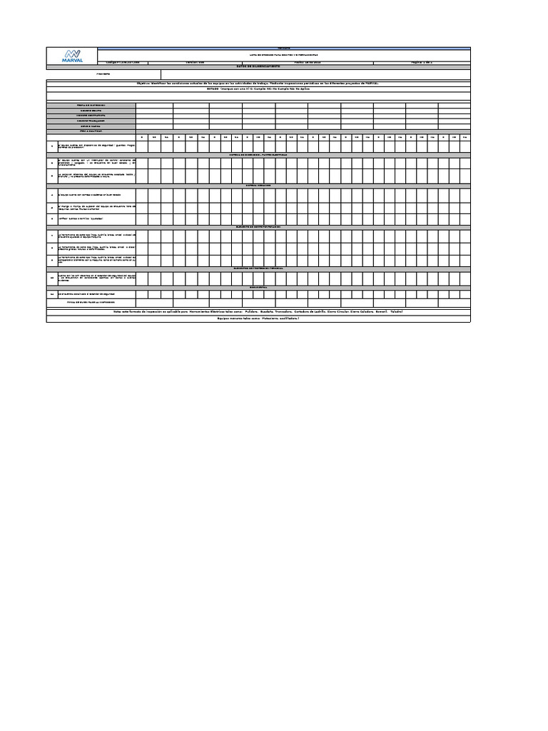 Ft-Sig-Sst-005 - v005 Lista de Chequeo para Equipos Y - o Herramientas | PDF | Herramientas ...