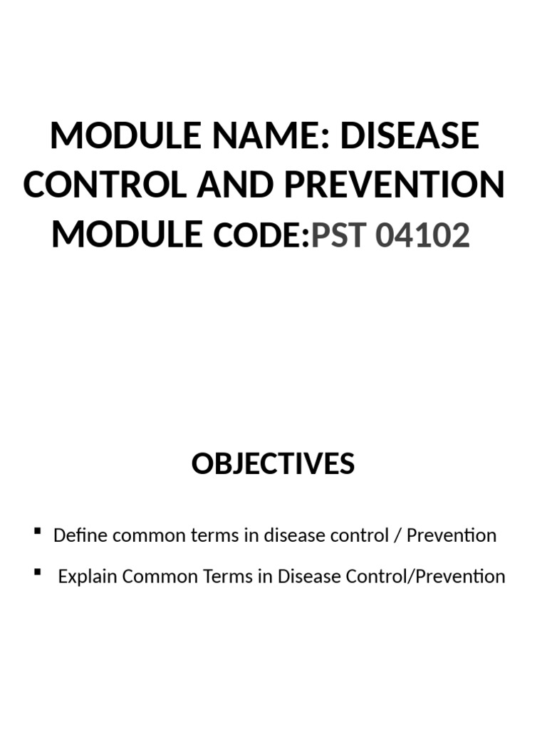 Session 1. Concept of Disease Control | PDF | Infection | Pathogen