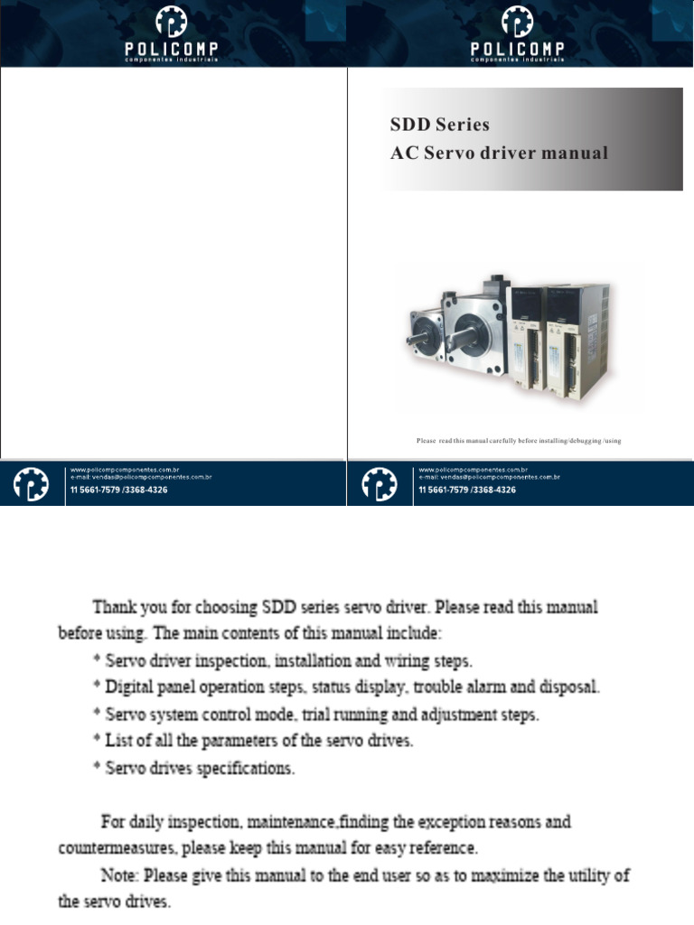 Policomp - SDD Ac Servo Driver - Policomp | PDF | Vacuum Tube | Parameter (Computer Programming)