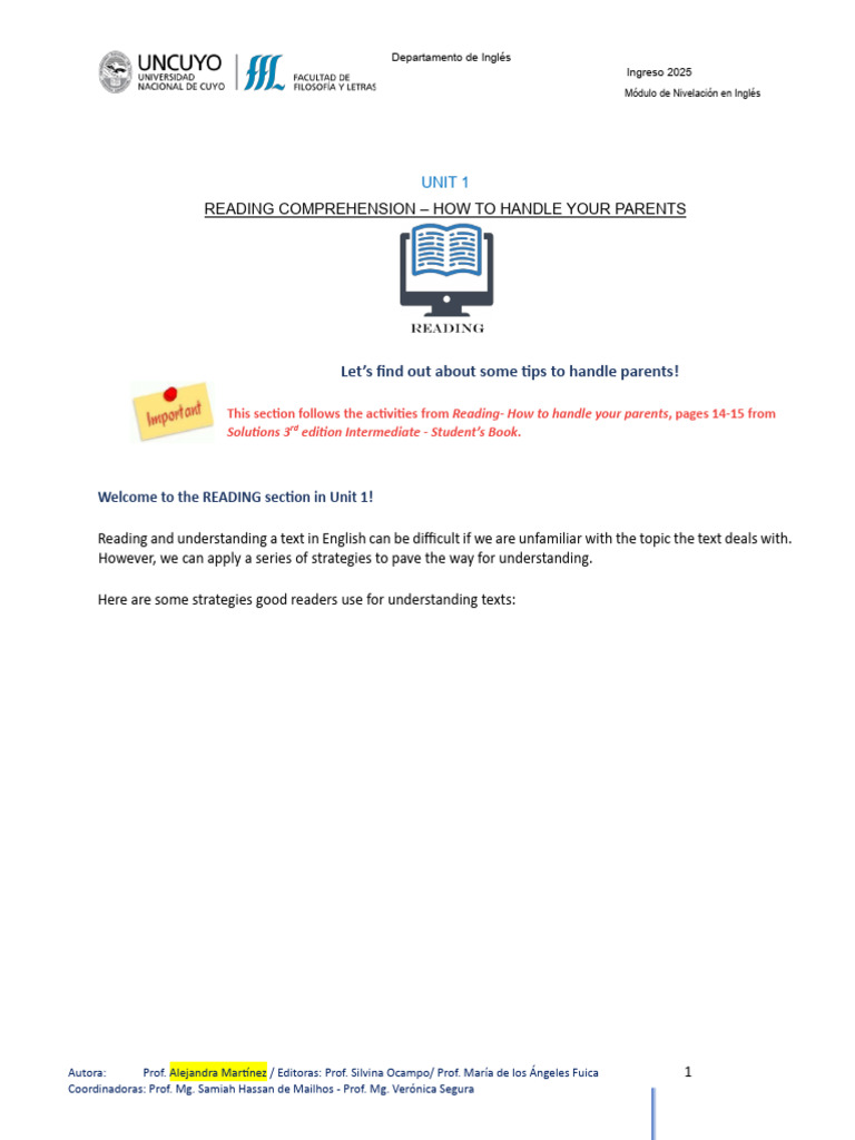 WEEK 2 - UNIT 1 - Reading (2024) | PDF | Cognitive Science | Linguistic ...