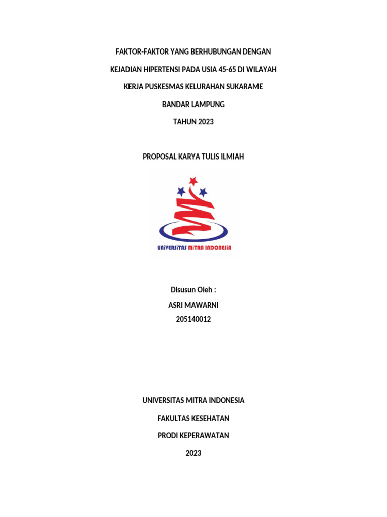 Proposal Metedologi - Asri Mawarni - 205140012 | PDF