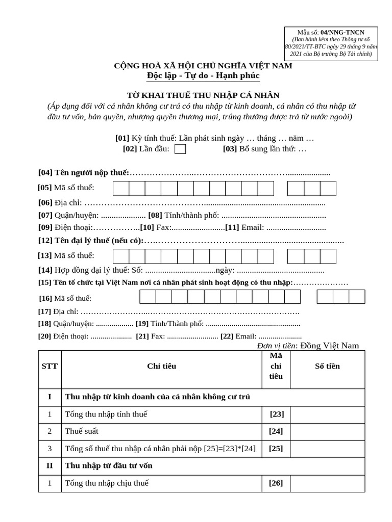 L&a Po Form Pit2024 52-04-NNG-TNCN | PDF