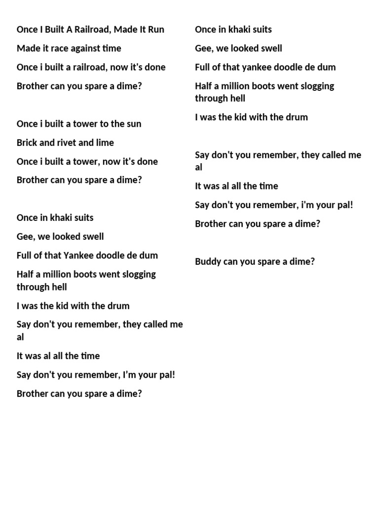 Brother Can You Spare A Dime | PDF