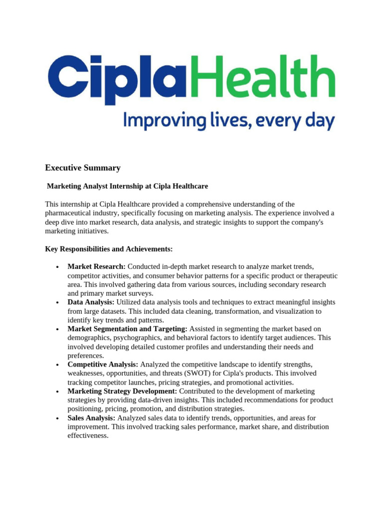 STPR Report Cipla Healthcare | PDF | Digital Marketing | Marketing