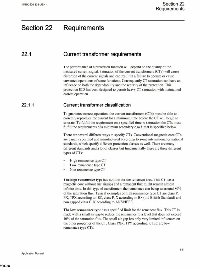 Current & Voltage Transformer Requirement for REL 670 Distance ...