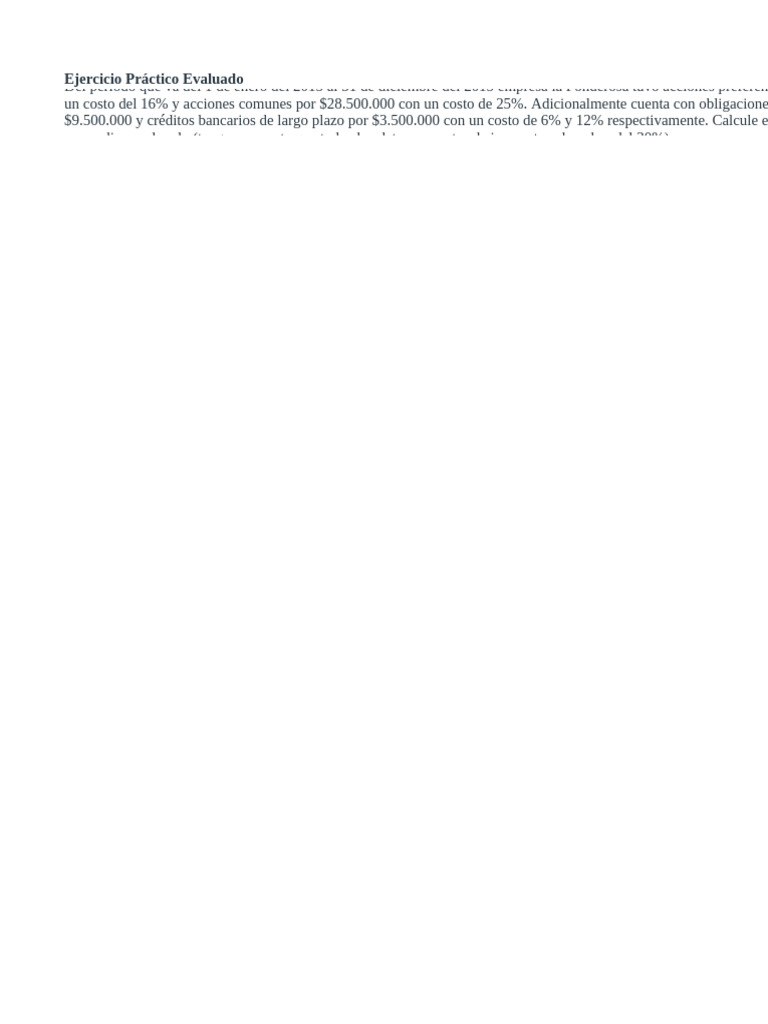 Ejercicio Finanzas CCPP | PDF