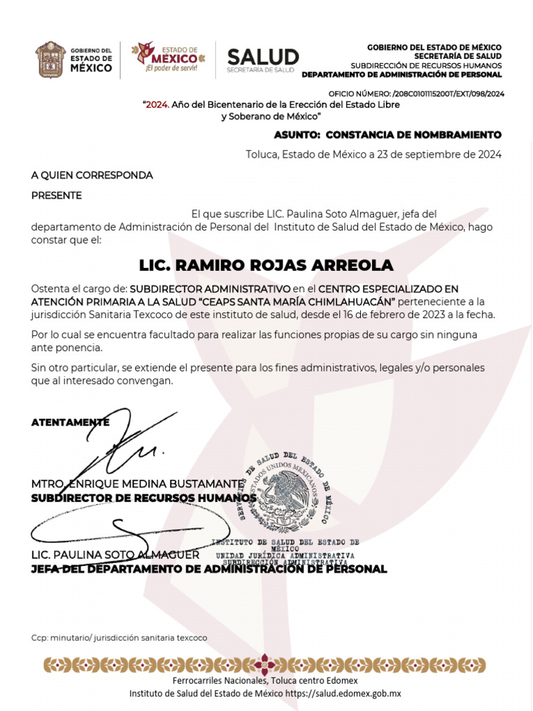 Nombramiento Ramiro | PDF