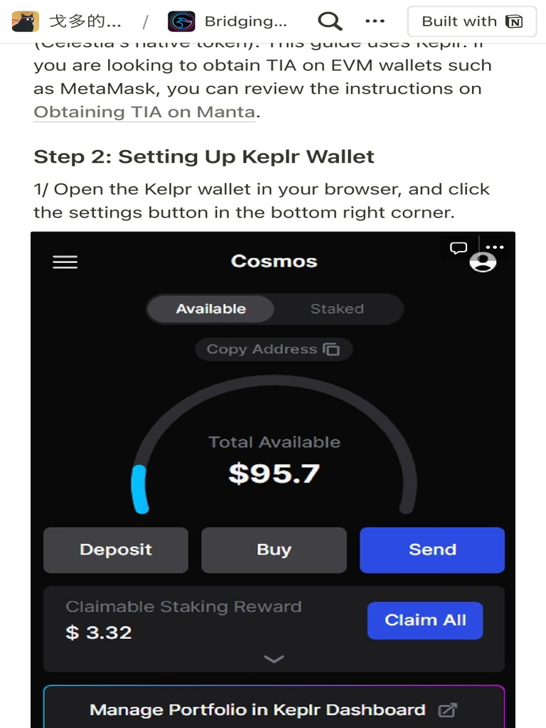 How to Obtain TIA Using Keplr Wallet | PDF