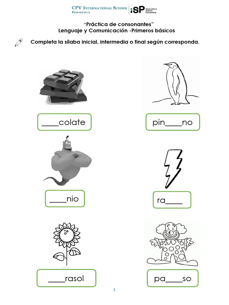 Guía Práctica de Consonantes 2° Sem - Noviembre | PDF