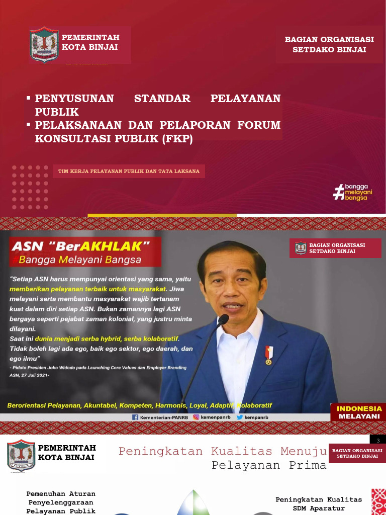 Materi Paparan Penyusunan Standar Pelayanan Dan FKP Kota Binjai | PDF
