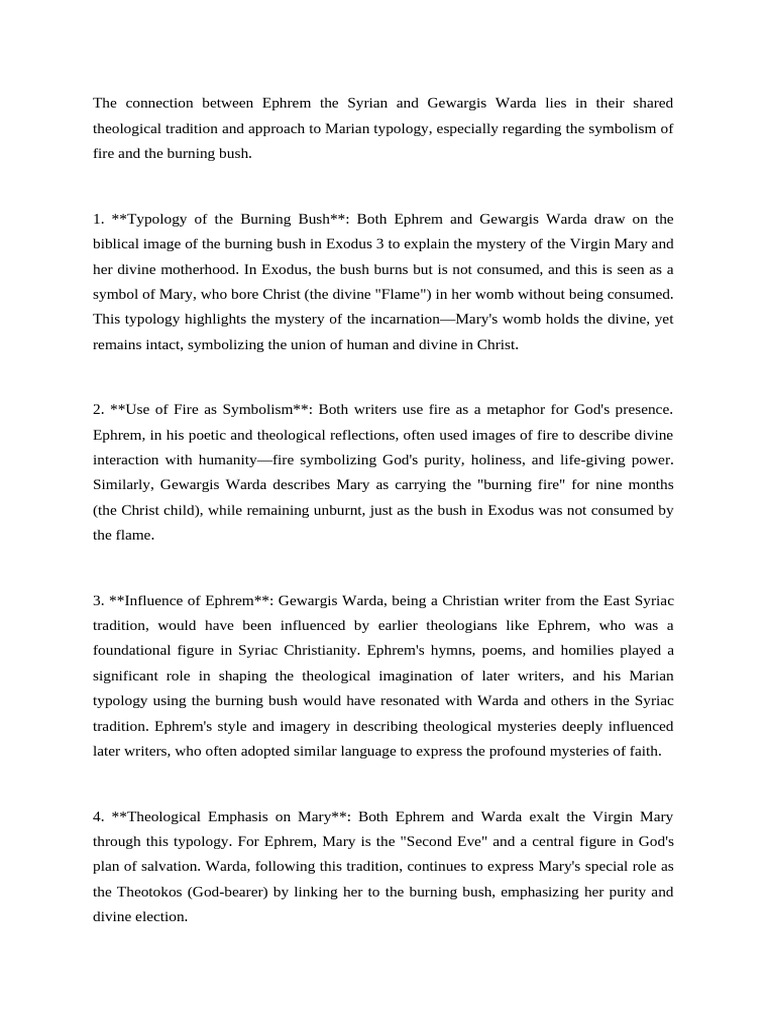 The Connection Between Ephrem The Syrian and Gewargis Warda | PDF | Mary, Mother Of Jesus ...