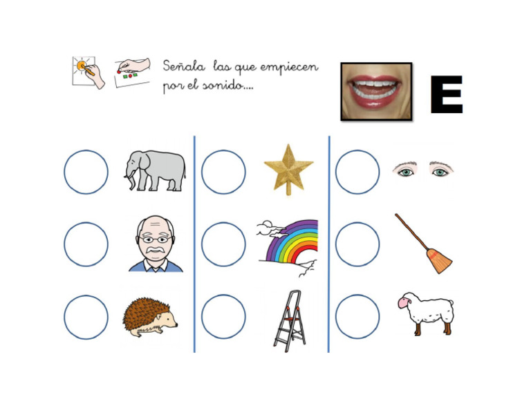Actividad conciencia fono Vocal E | PDF