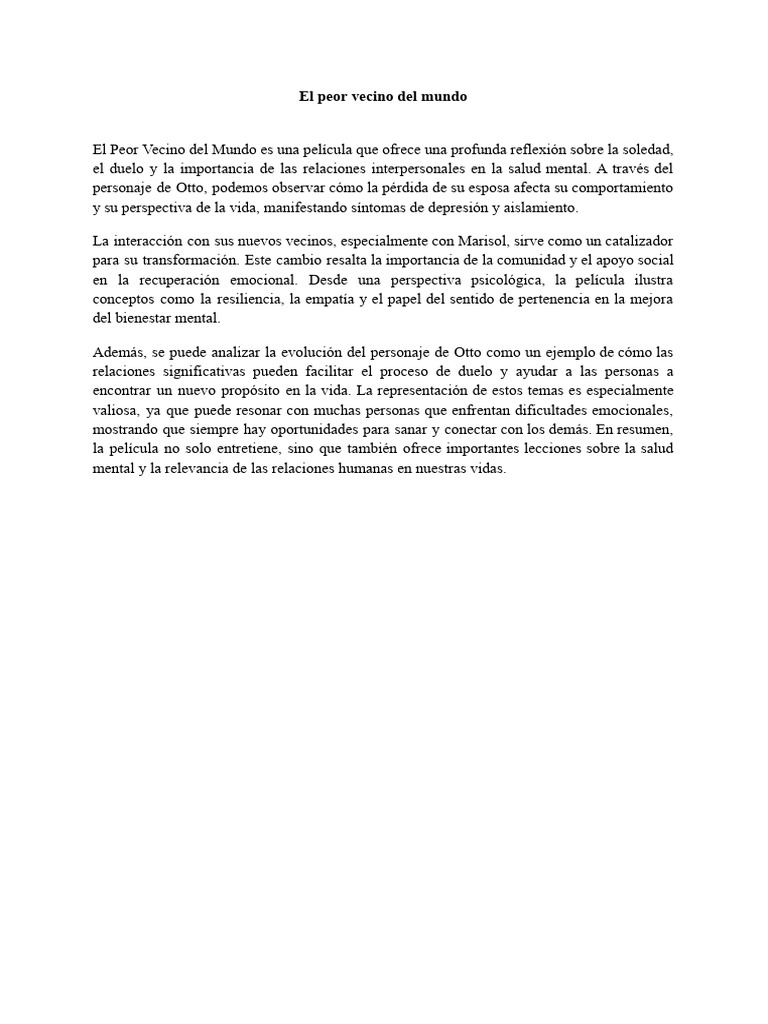 El Peor Vecino Del Mundo | PDF | Ciencias sociales