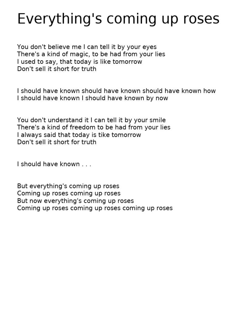 Everything's Coming Up Roses | PDF