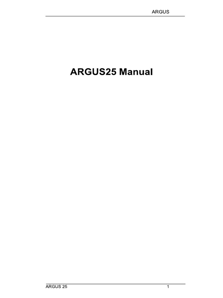 Manual Argus | PDF