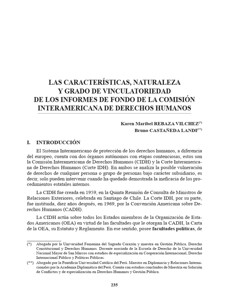 Mecanismos Procesal SIDH. Castañeda y Rebaza. REVISTA GACETA JURIDICA | PDF | Convenio europeo ...