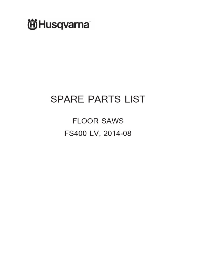 Cortadora de Piso FS400 LV Husqvarna | PDF | Manufactured Goods