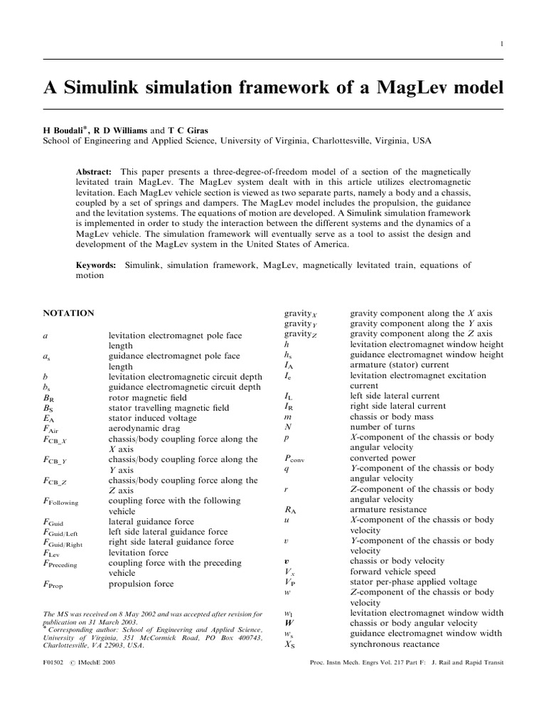 5.A Simulink Simulation Framework of A MagLev Model | PDF | Electric Motor | Force