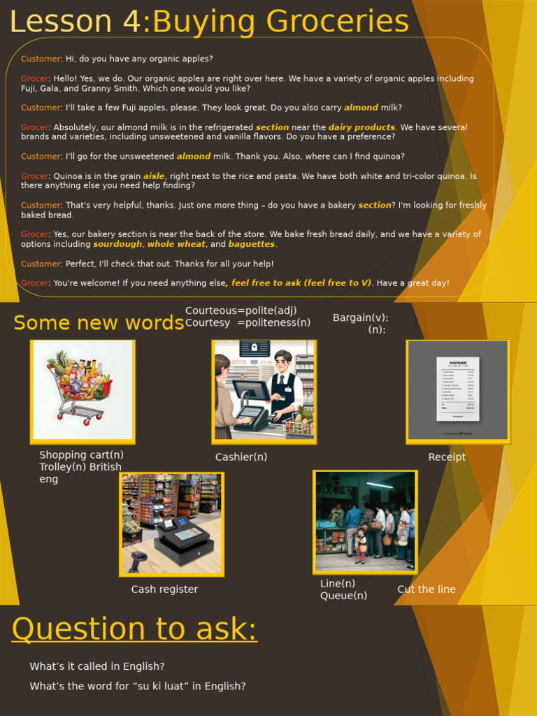 Grocery Shopping Basics | PDF | Grocery Store | Foods