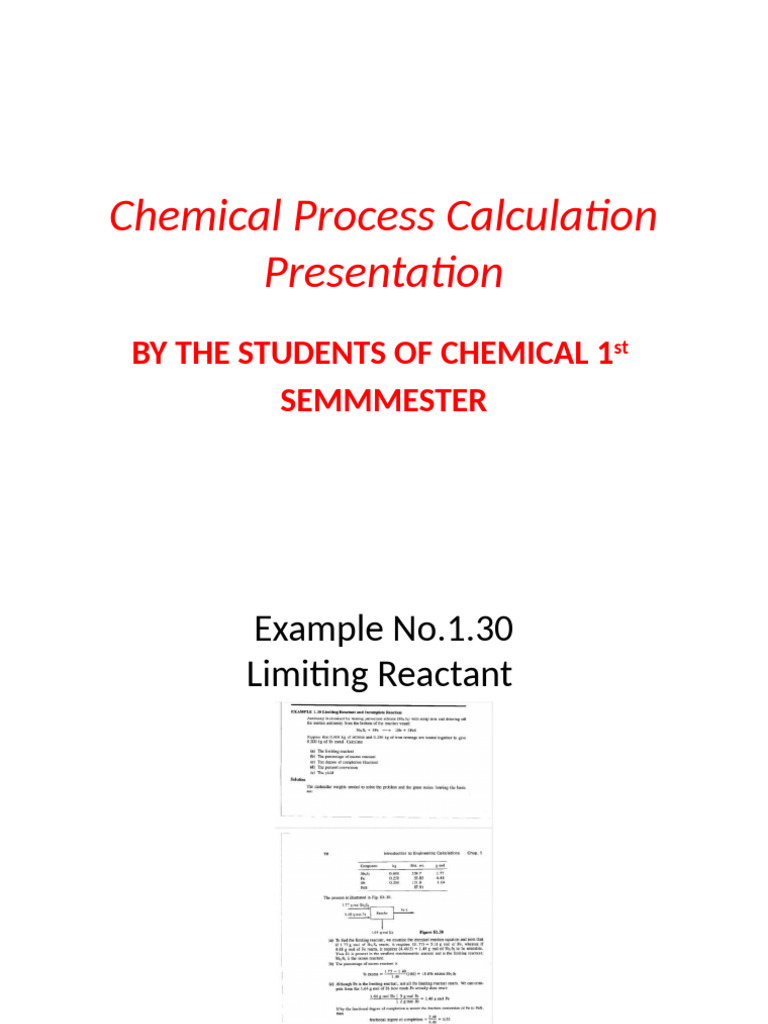 Chemical Process Calculation Presentation | PDF