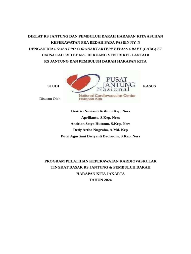 Studi Kasus Kel C (Askep Pra Bedah CABG) | PDF | Kesehatan Holistik