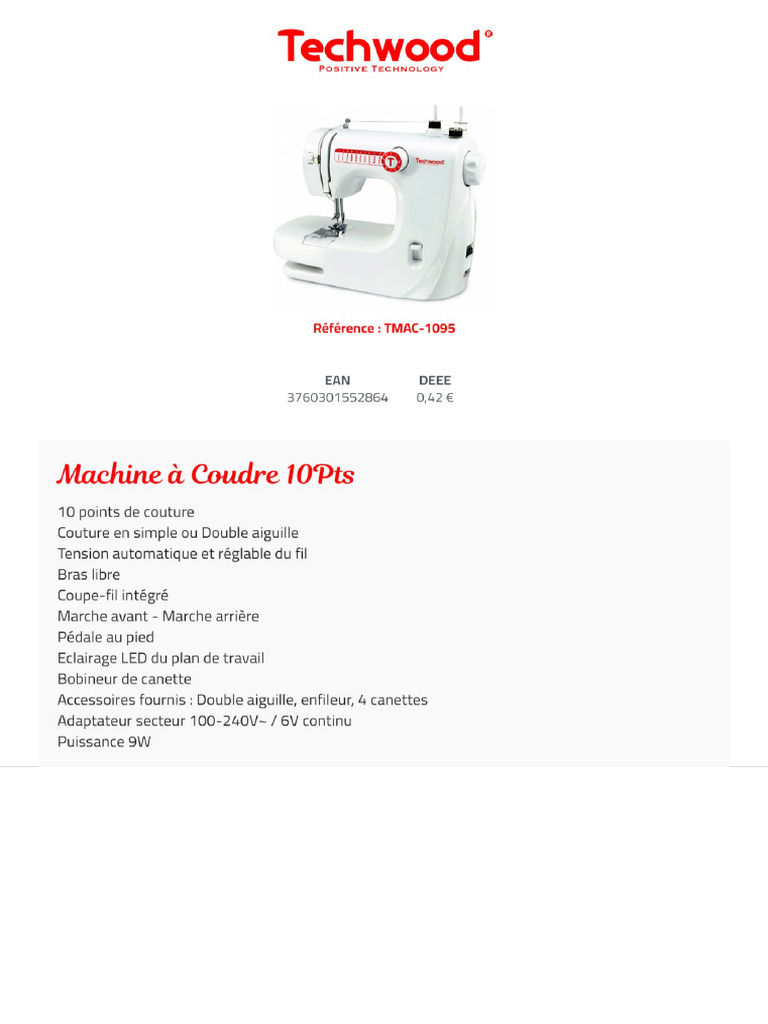 Machine À Coudre 10Pts | PDF