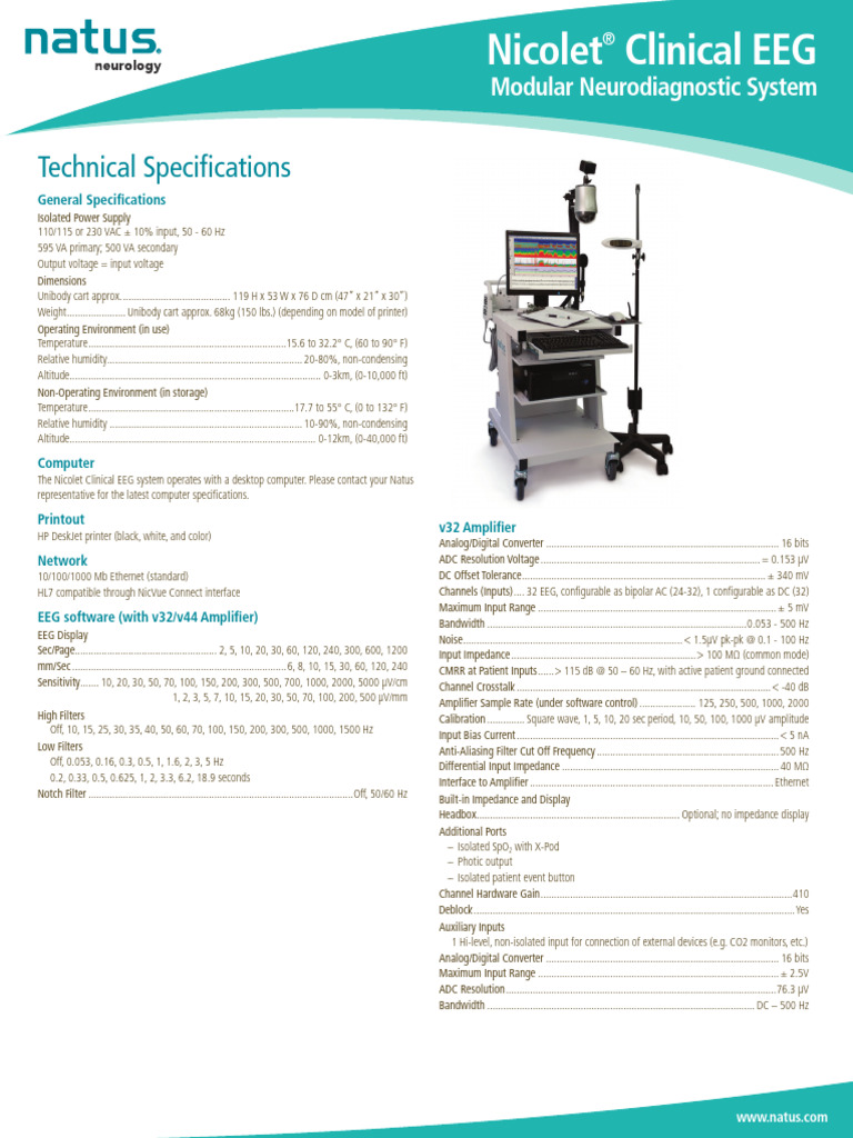 Natus NicoletOne EEG Machine | PDF | Analog To Digital Converter ...
