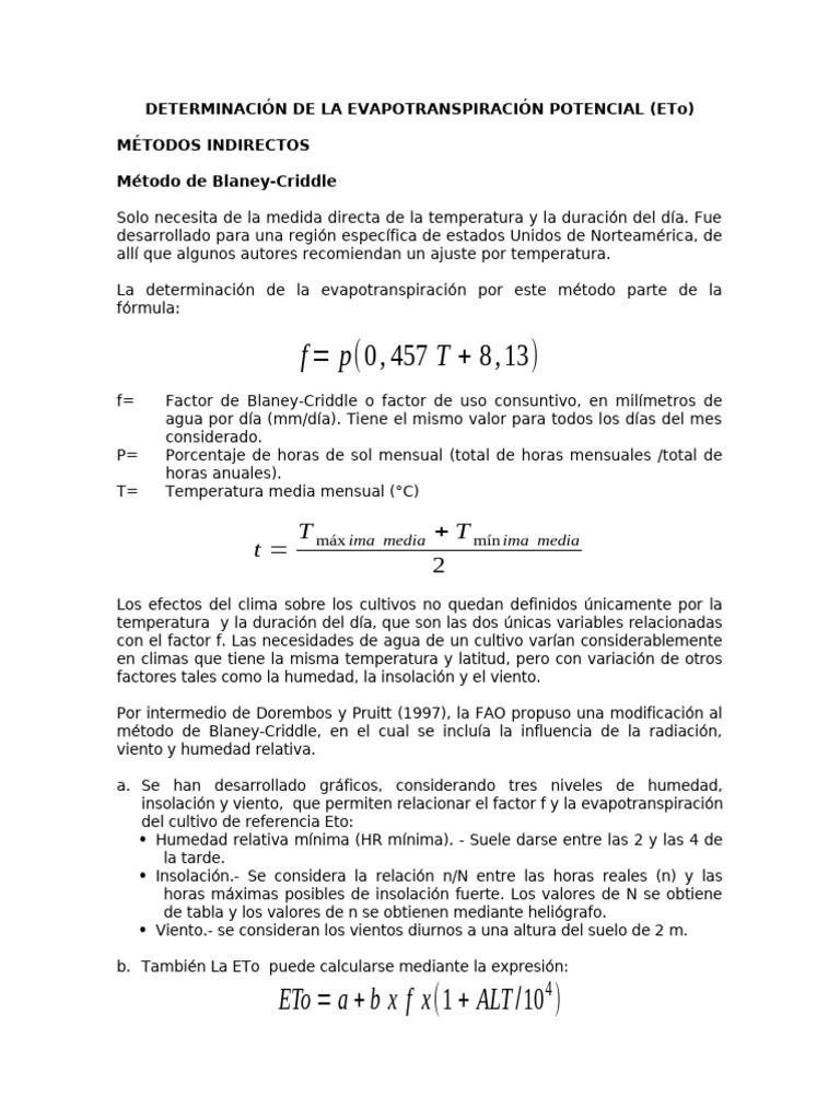 ETCO | PDF | Evapotranspiración | Clima
