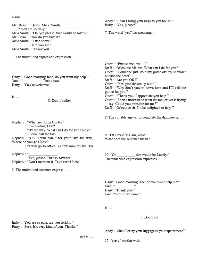 English Midterm Exam | PDF