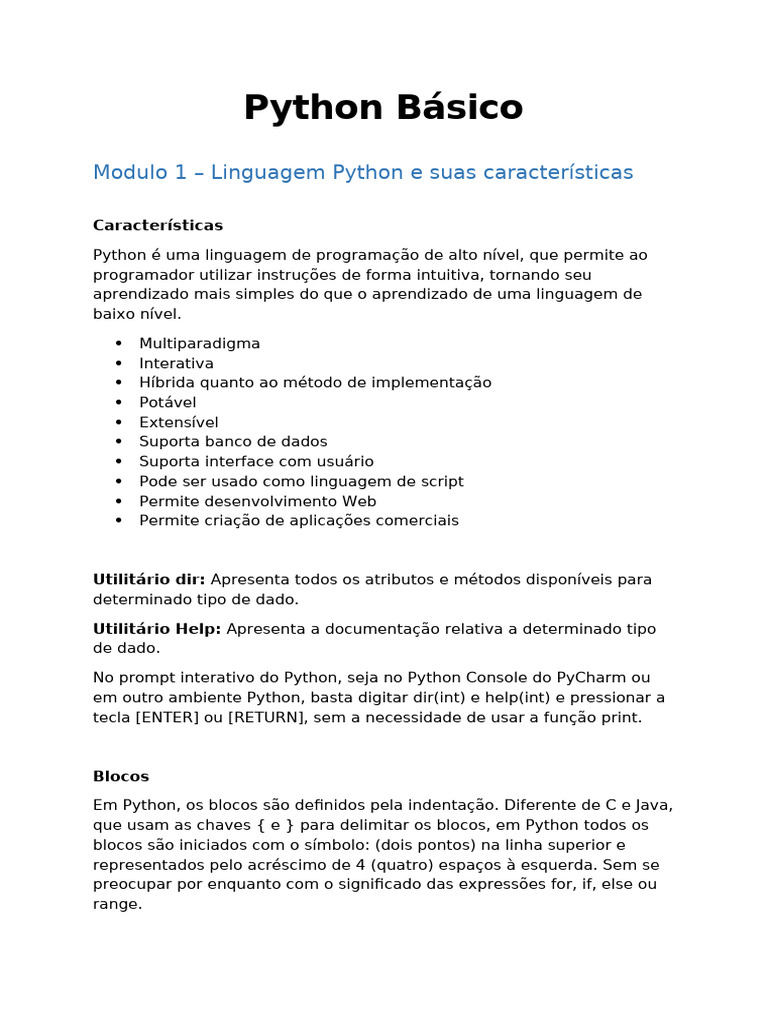 Python Básico | PDF | Escopo (Ciência da Computação) | Python ...