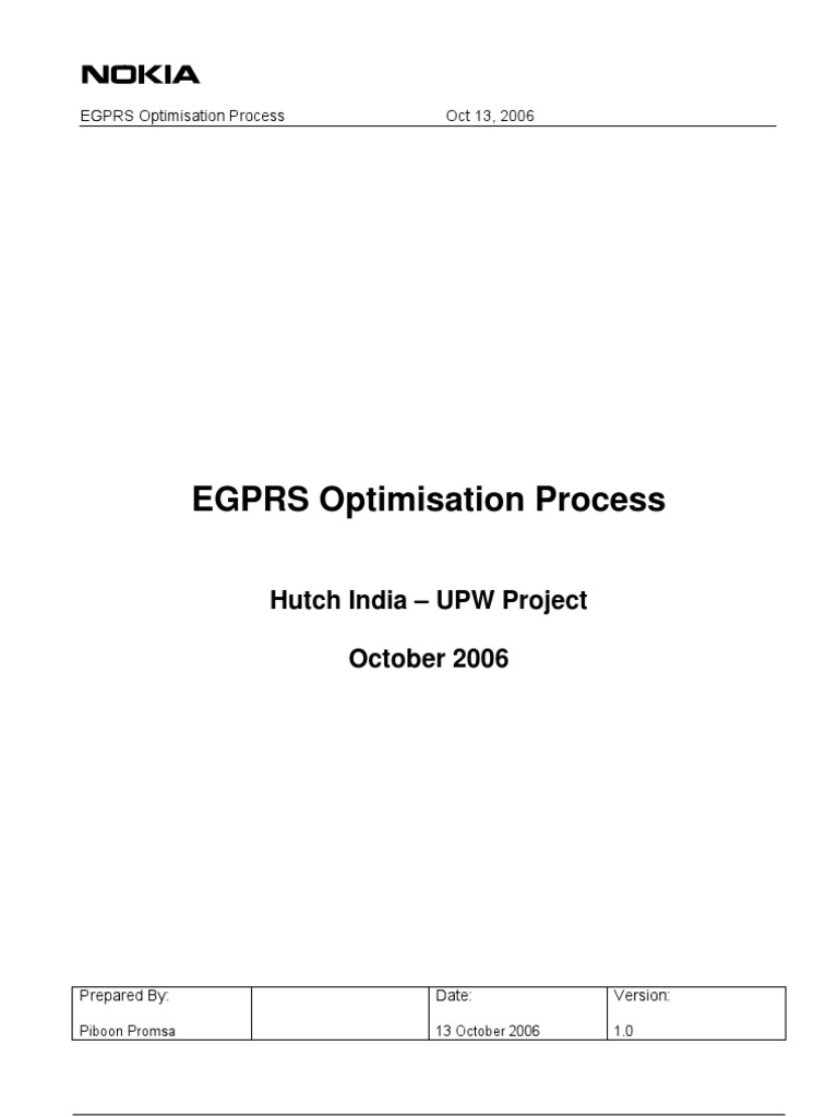 EGPRS Optimisation Process: Hutch India - UPW Project October 2006 | PDF | General Packet Radio ...