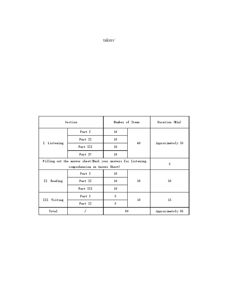HSK Level III Exam Overview | PDF | Question | Linguistics